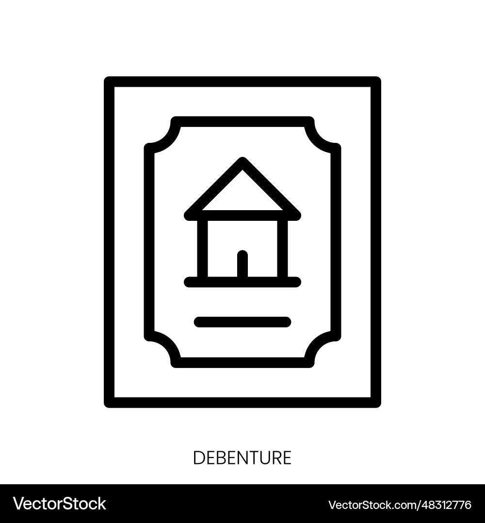 Debenture icon line art style design isolated Vector Image