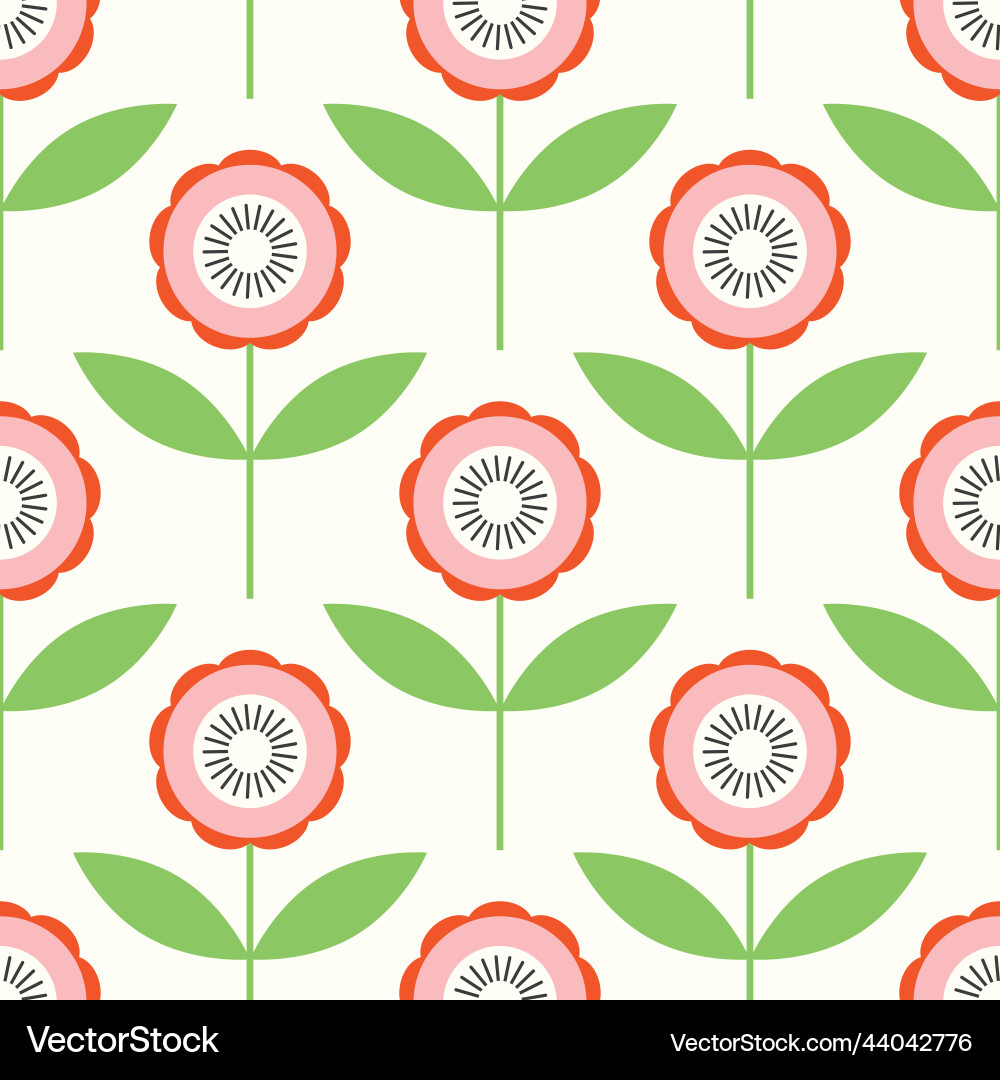 Floral pattern in pink and green pretty Royalty Free Vector