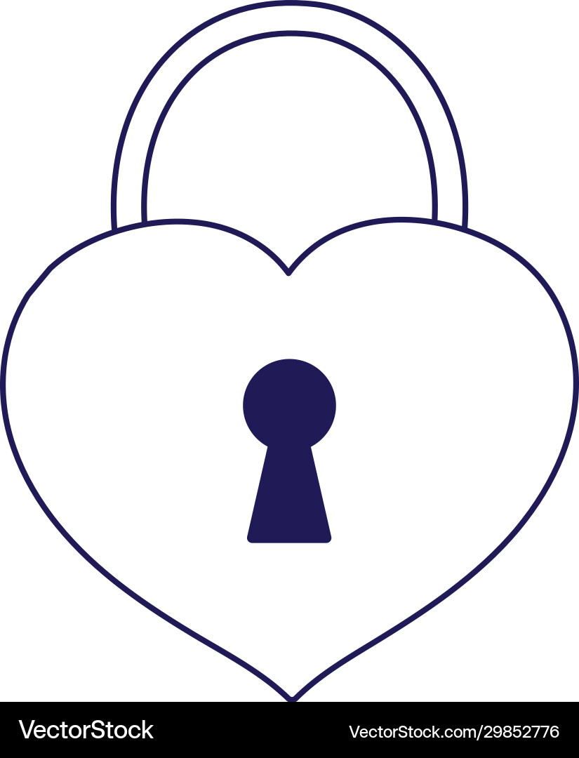Happy valentines day padlock security heart love Vector Image