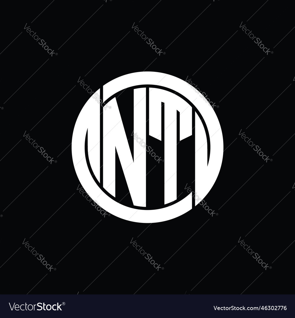 Nt logo monogram shield inside circle shape Vector Image