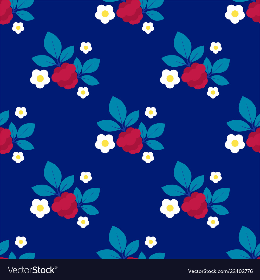 Raspberry seamless pattern on Royalty Free Vector Image