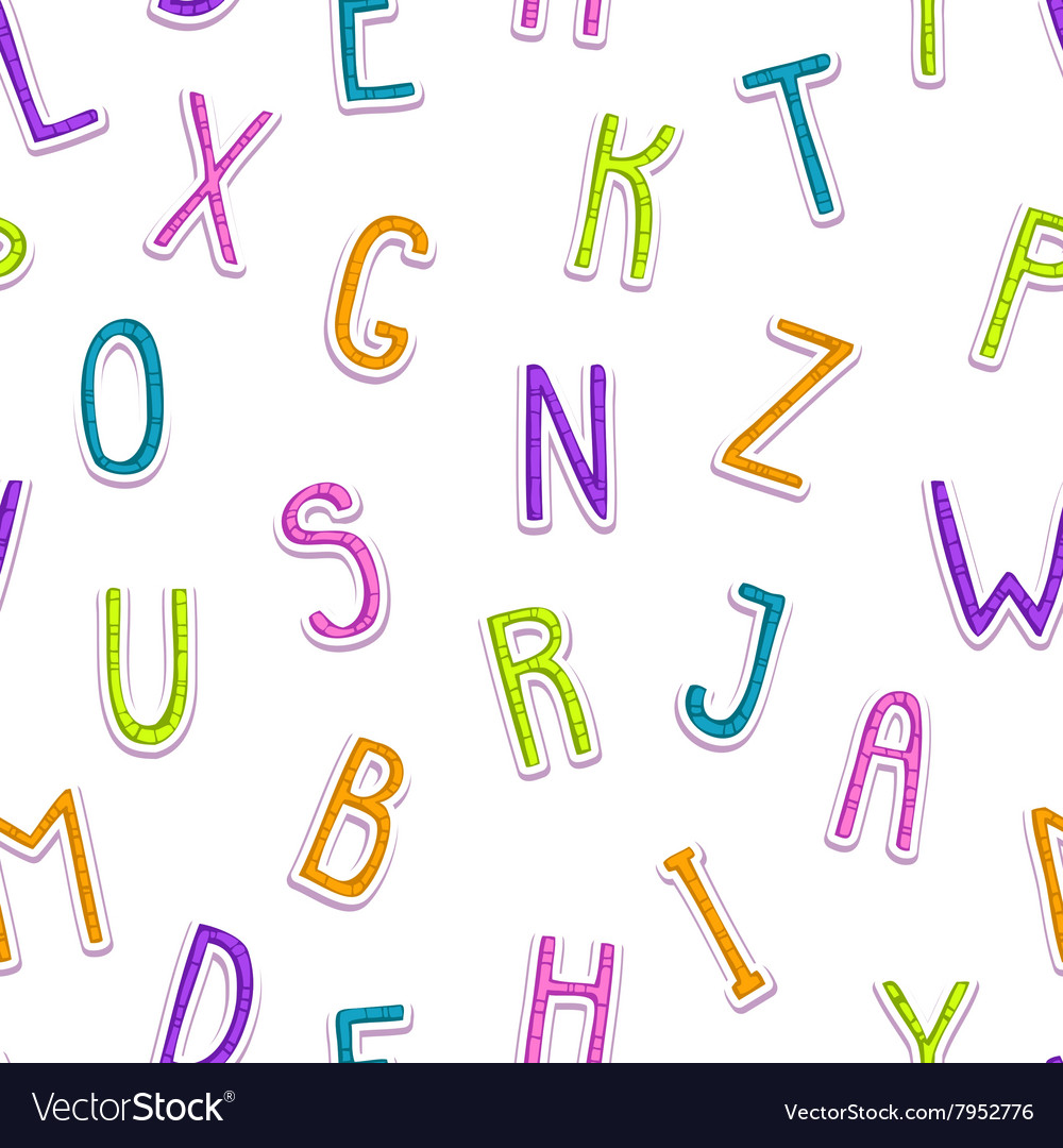 Seamless pattern with funny doodle letters Vector Image