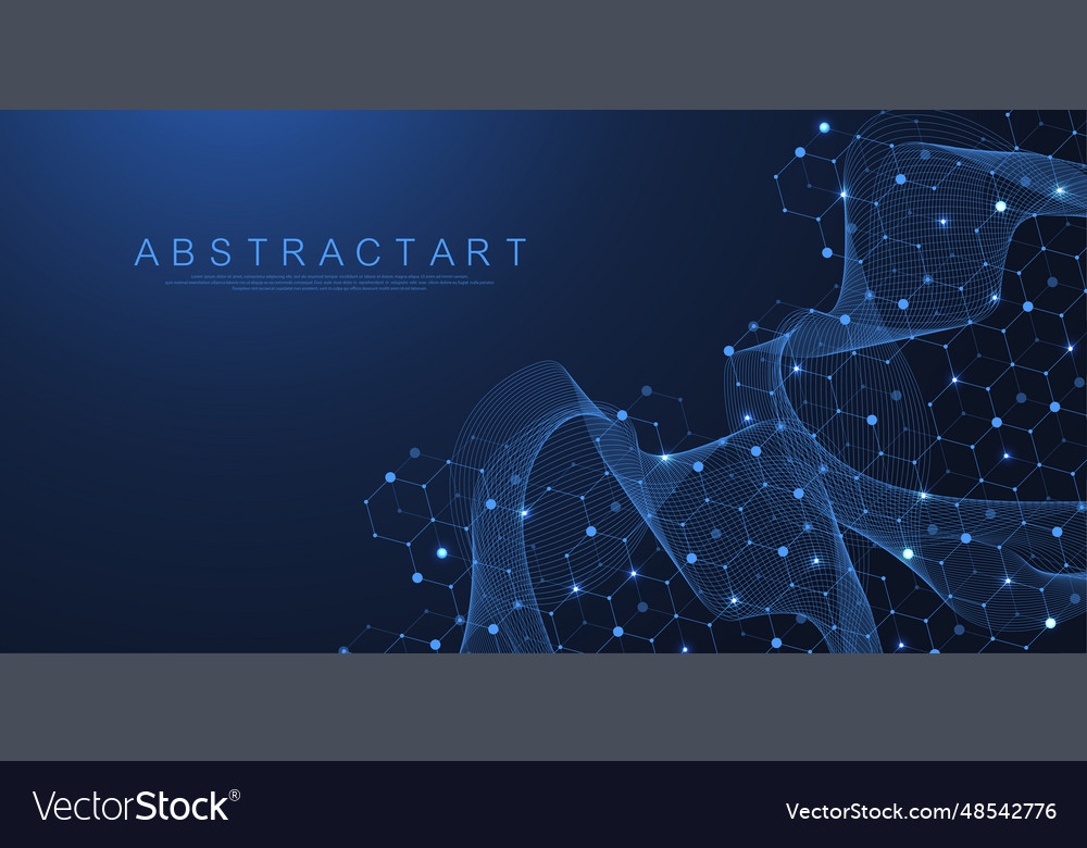 Technology abstract lines and dots connect Vector Image