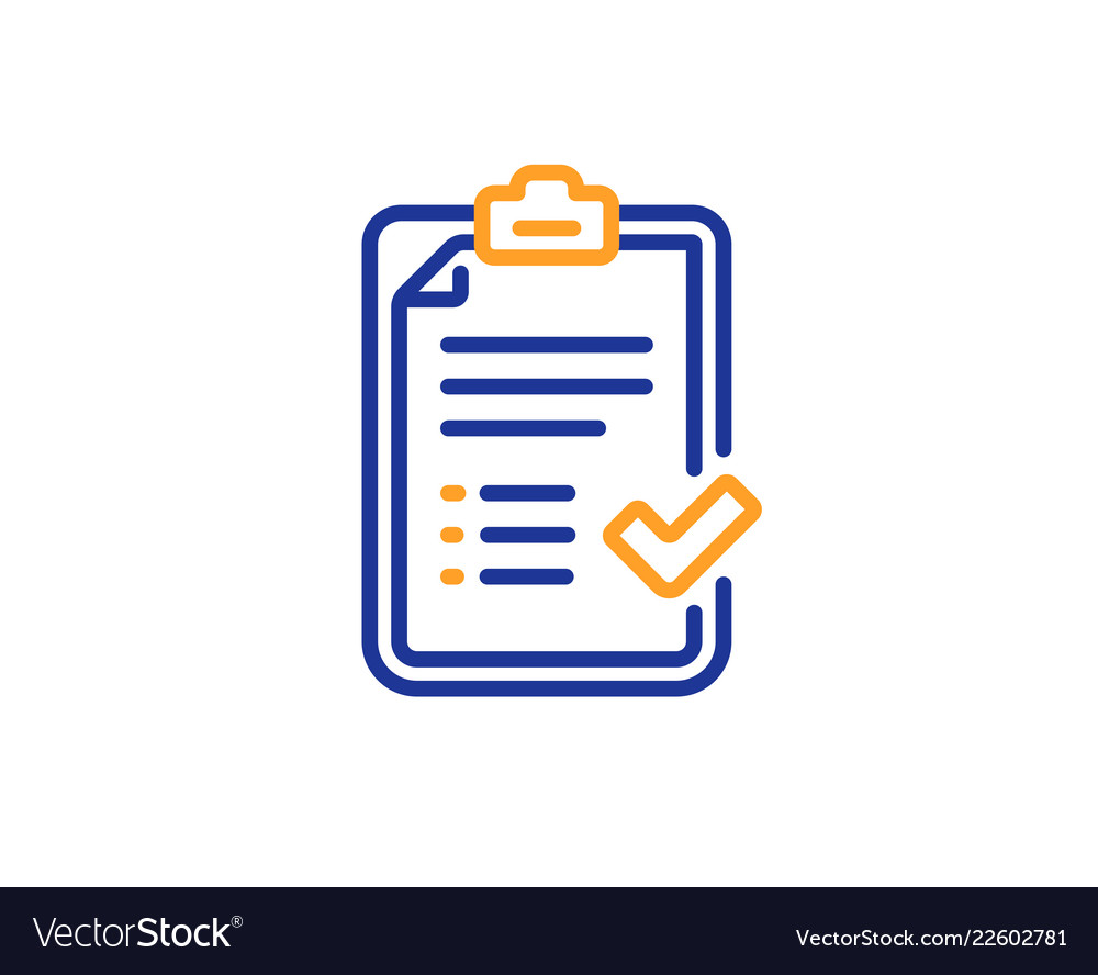 Approved checklist line icon accepted Royalty Free Vector