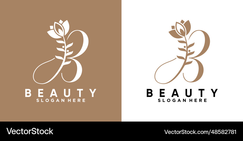 Beauty logo design with unique and creative Vector Image