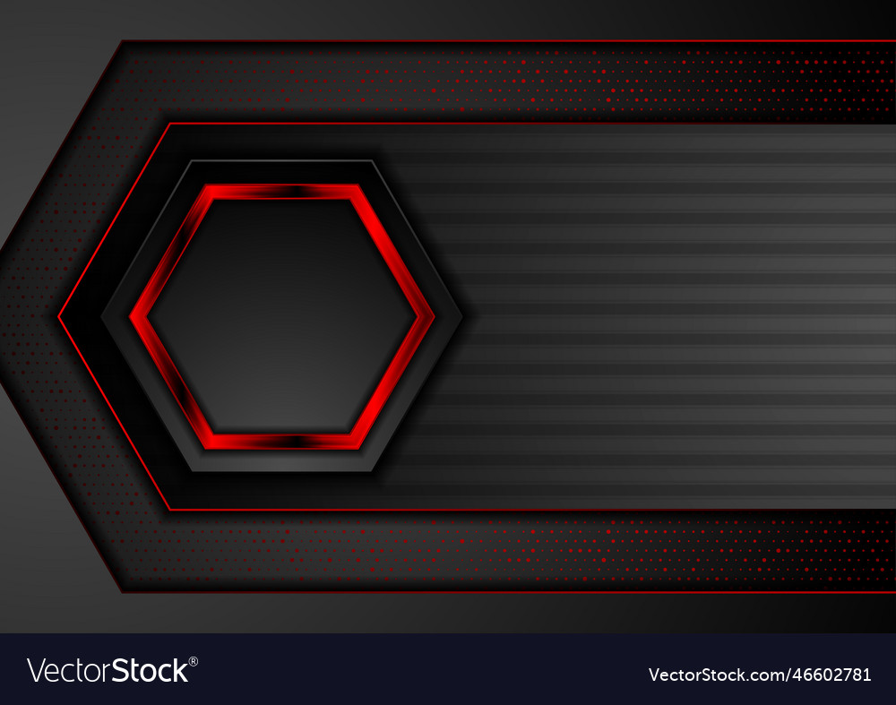 Black and red abstract technology geometric Vector Image
