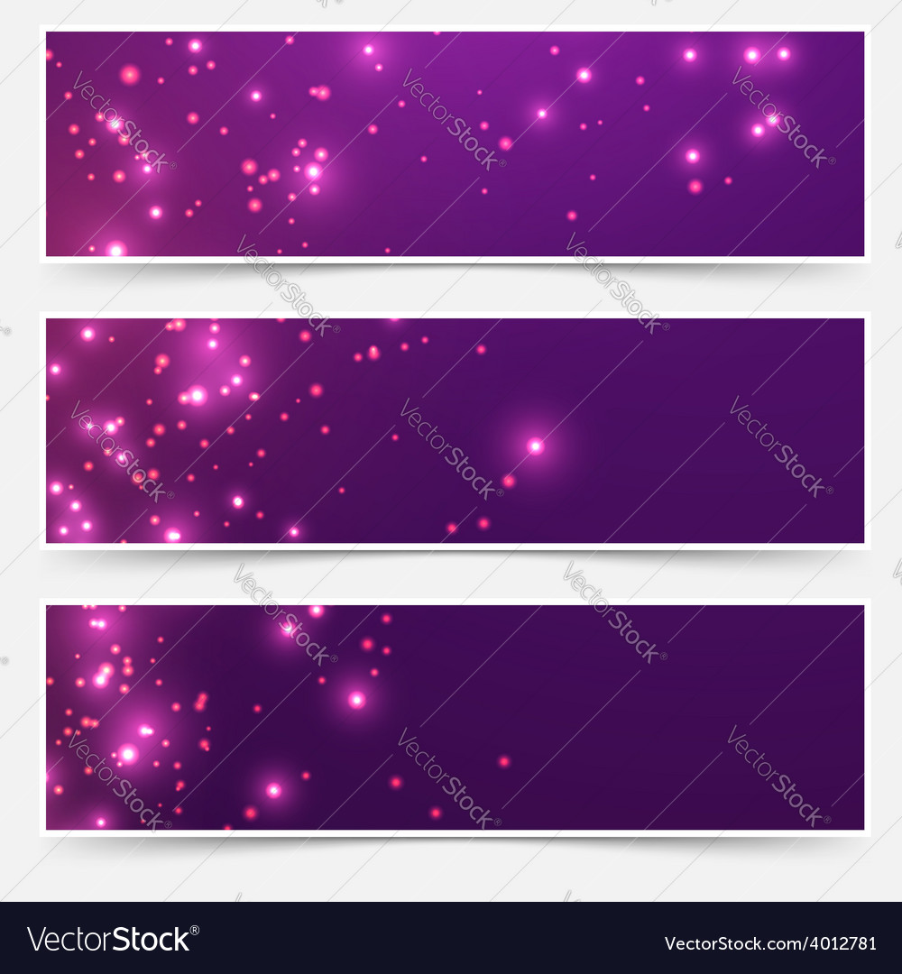 Bright glittering sparkle flare headers set Vector Image