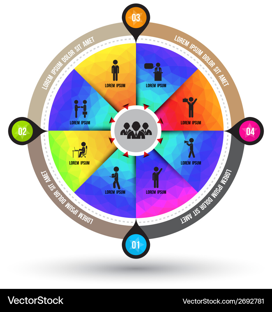 Circle wheel with icons number options template Vector Image