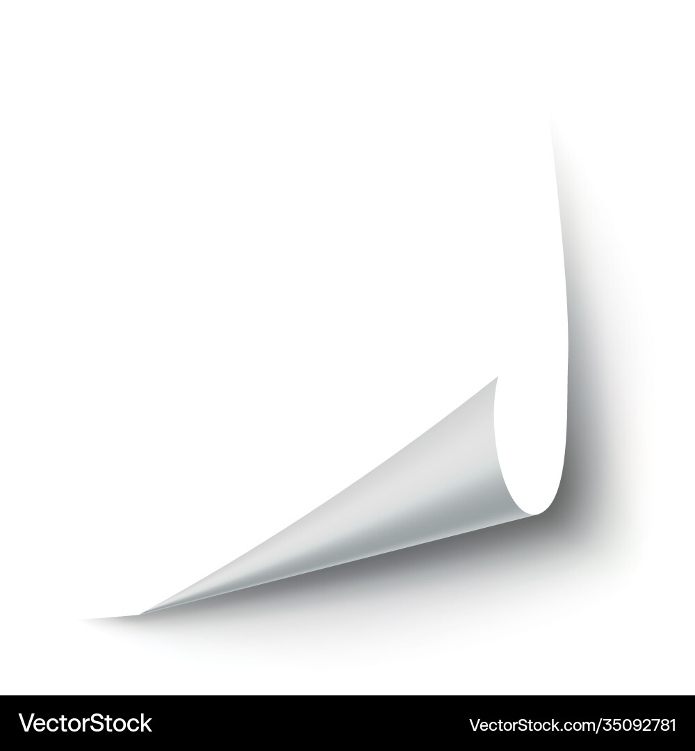 Curled paper corner curve page corner page edge Vector Image
