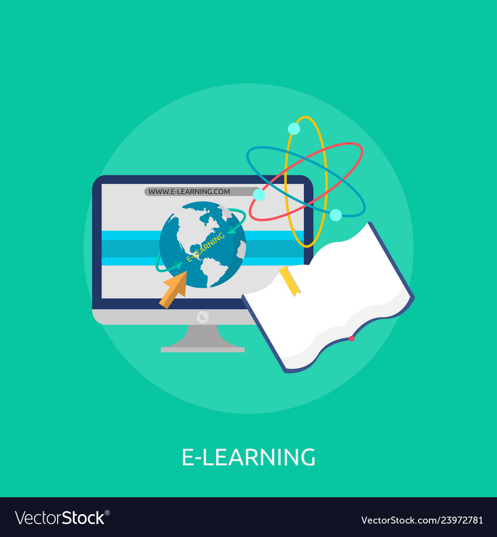 E-learning conceptual design Royalty Free Vector Image