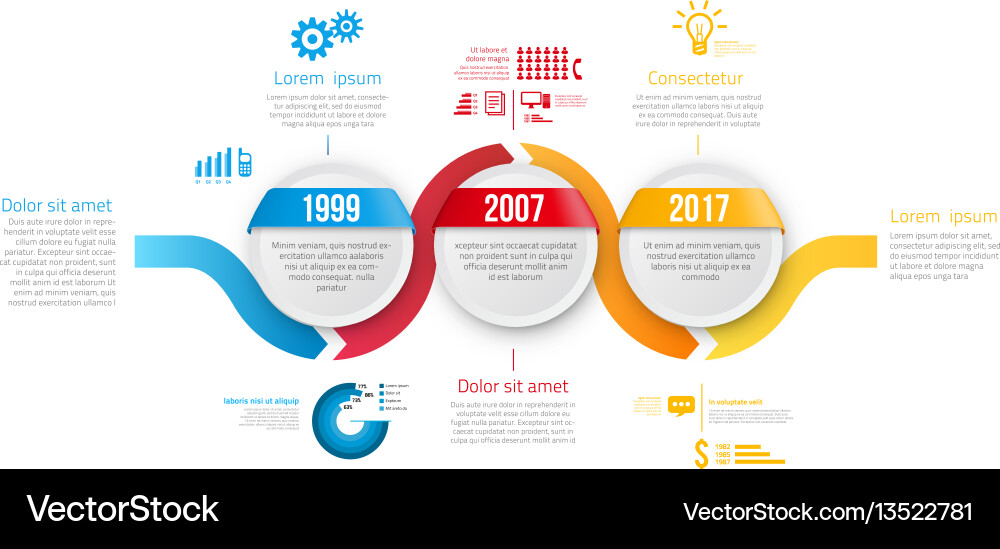 Infographic style colored menu or arrows option Vector Image