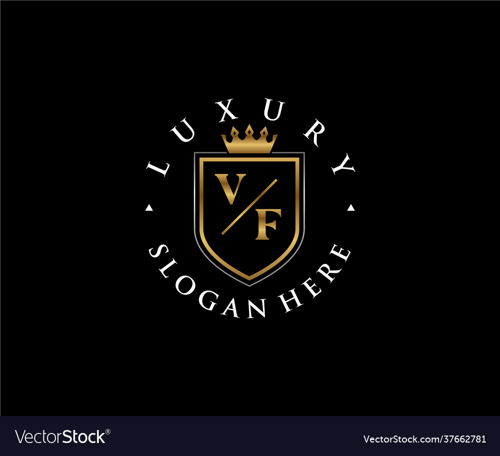 Initial vf letter royal luxury logo template Vector Image