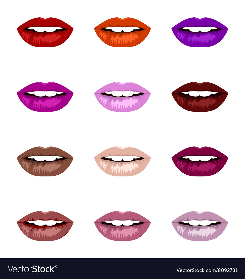 Lips set Royalty Free Vector Image - VectorStock