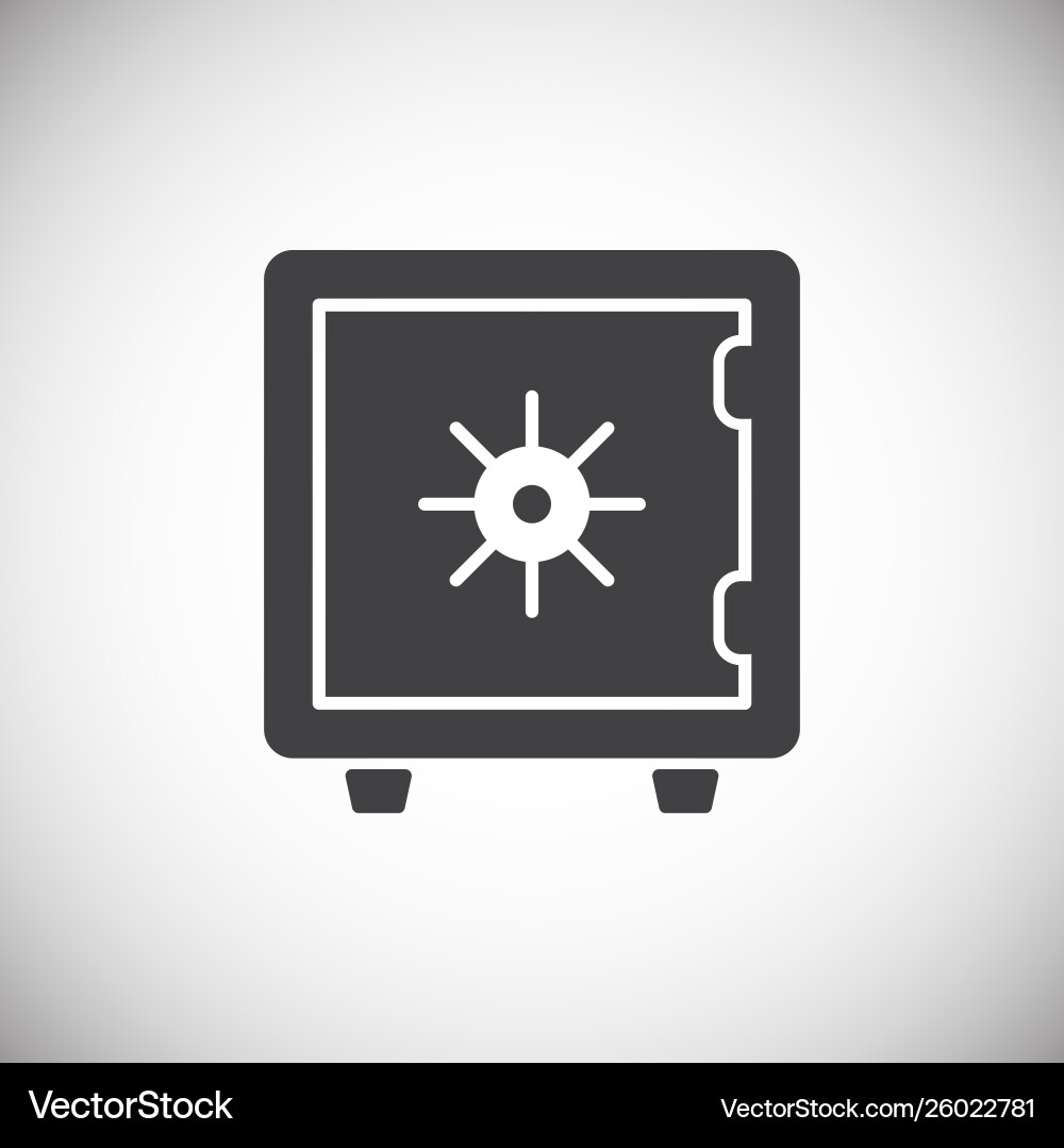 Money safe icon on background for graphic and web Vector Image