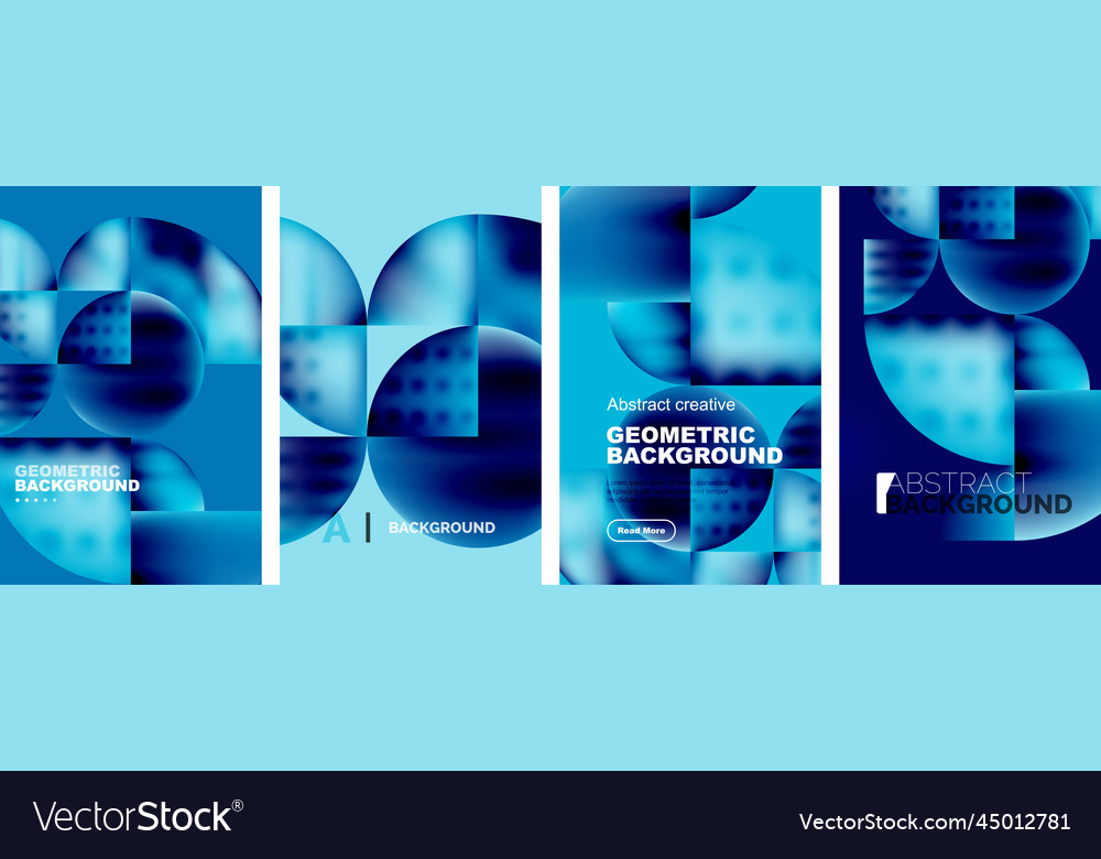 Set of abstract geometric posters designs Vector Image