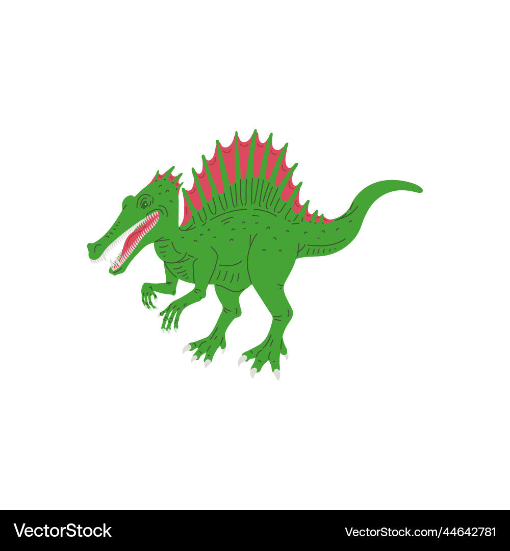 Spinosaurus prehistoric dinosaur animal Royalty Free Vector
