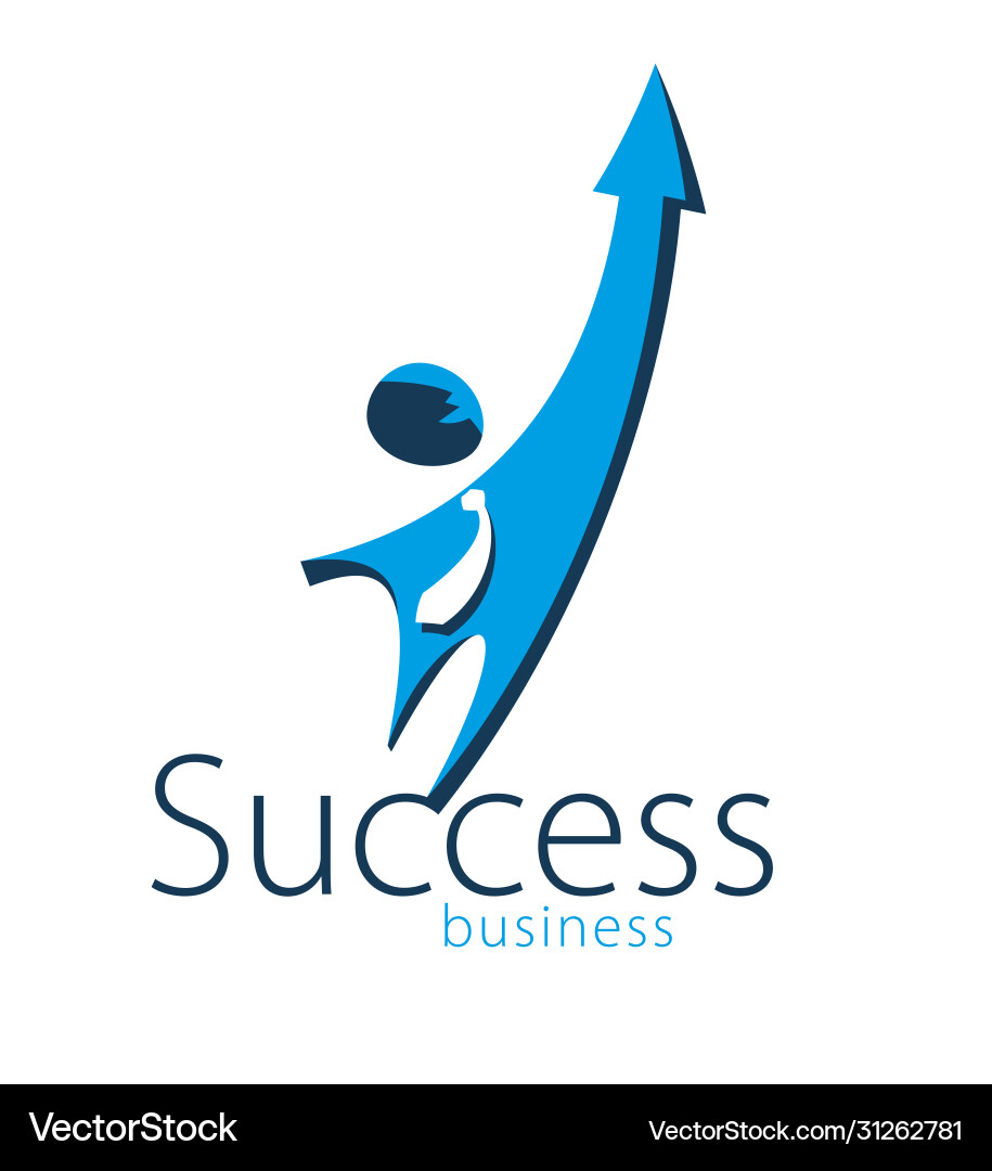 Successful businessman simple icon or logo Vector Image