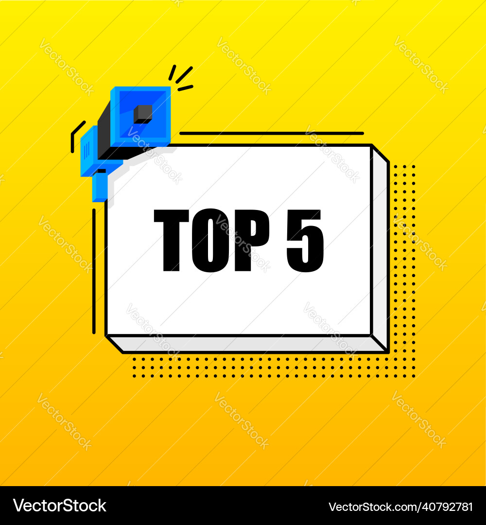 Top 5 banner template marketing flyer Royalty Free Vector