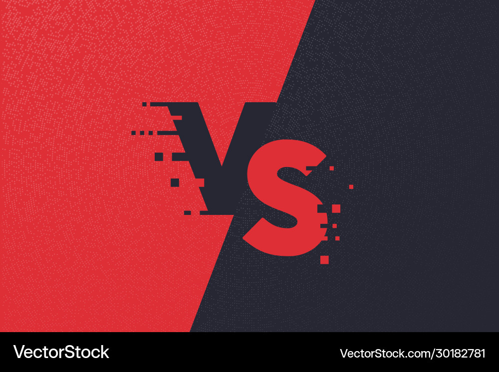 Versus letters or vs logo red watercolored Vector Image