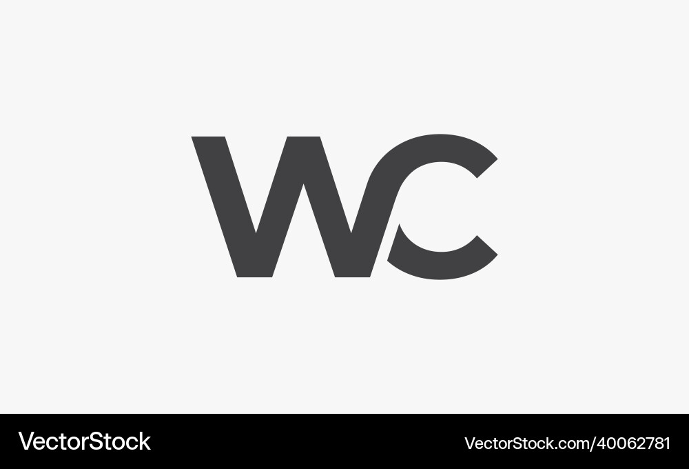 Wc letter logo isolated on white background Vector Image
