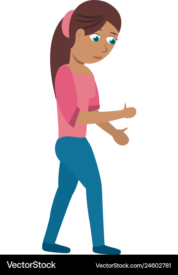 Woman walking cartoon Royalty Free Vector Image
