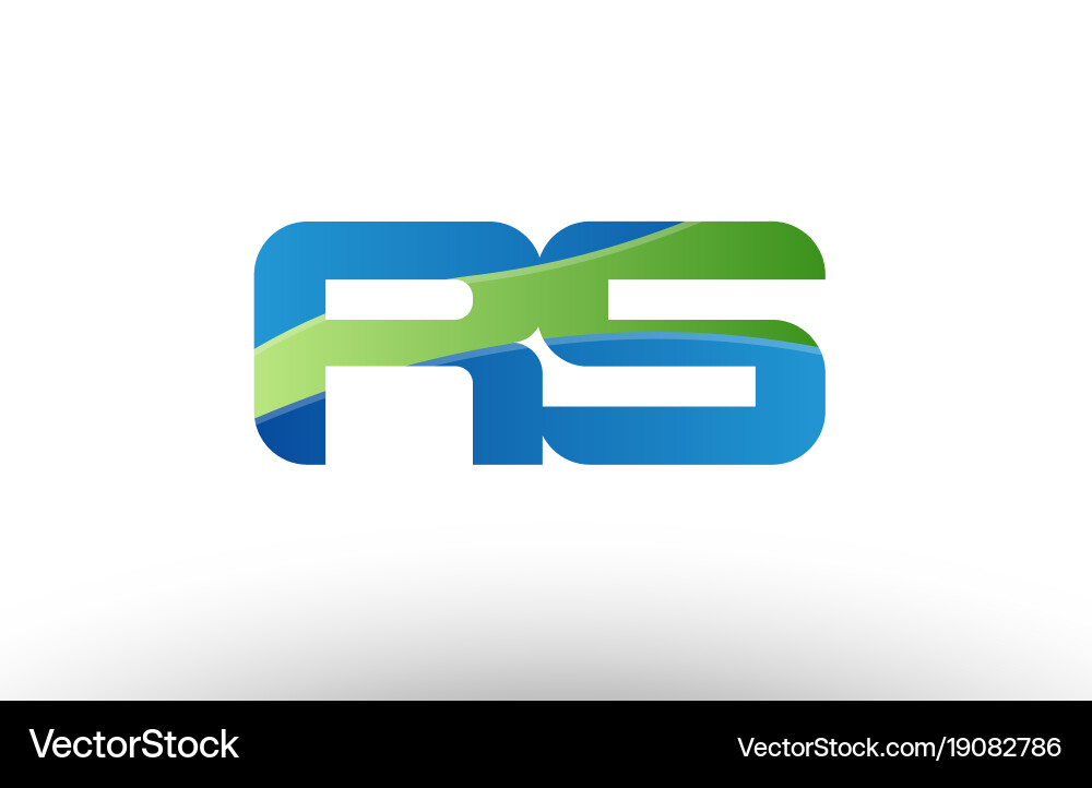 Blue green rs r s alphabet letter logo Royalty Free Vector