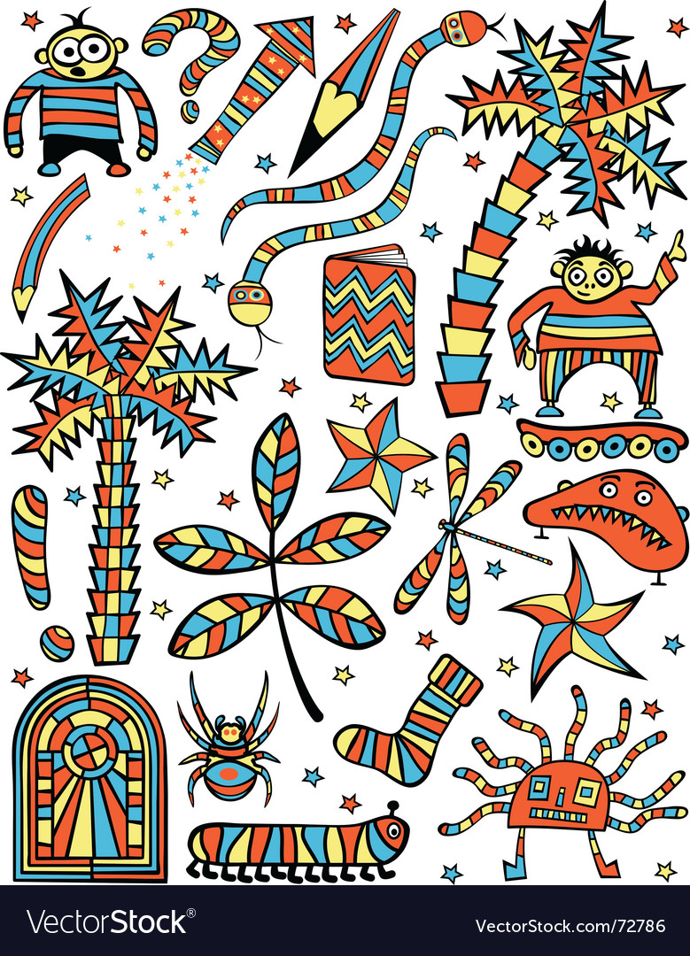 Cartoon elements Royalty Free Vector Image - VectorStock