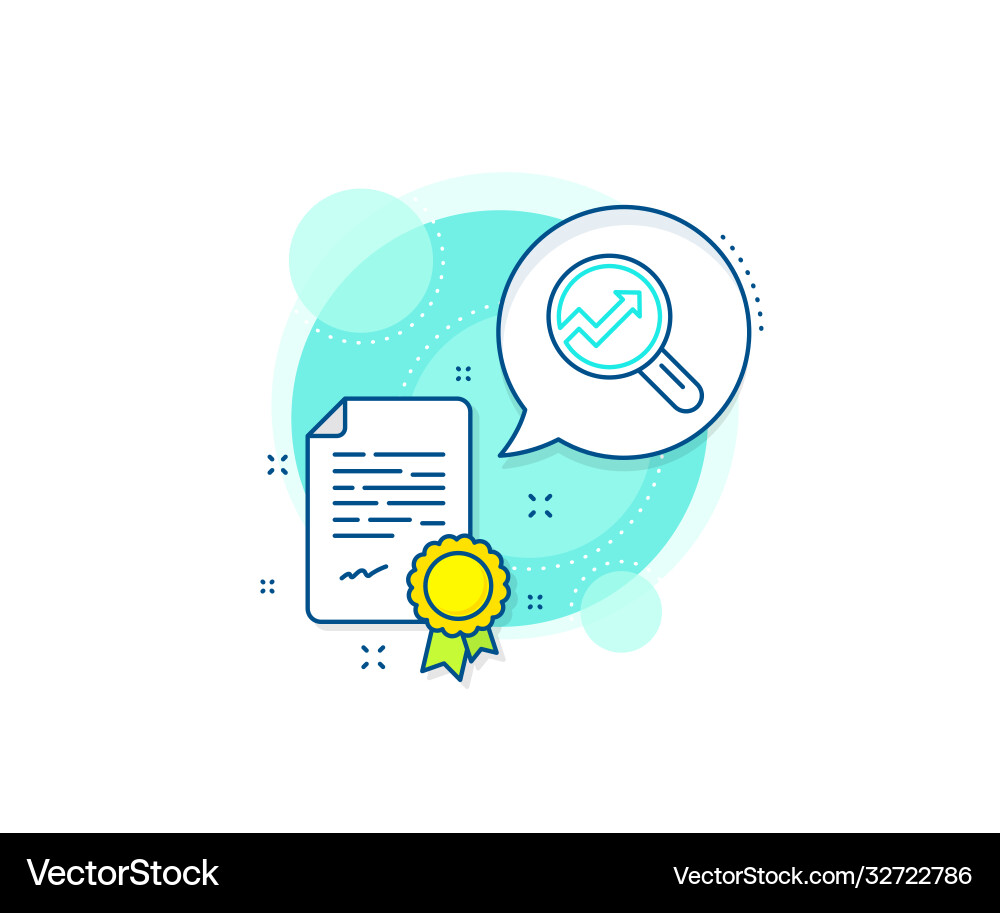 Chart line icon report graph sign in magnifier Vector Image