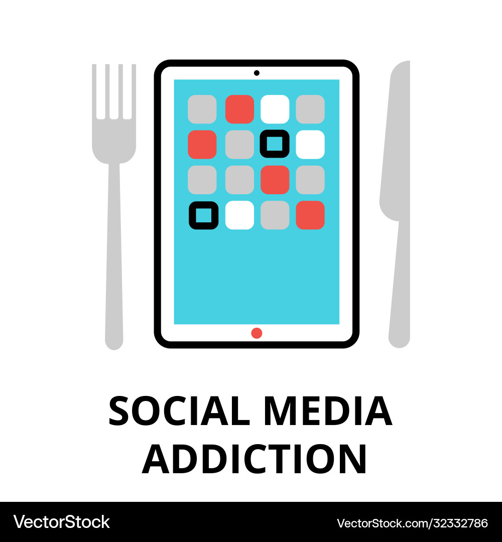 Concept social media addiction Royalty Free Vector Image
