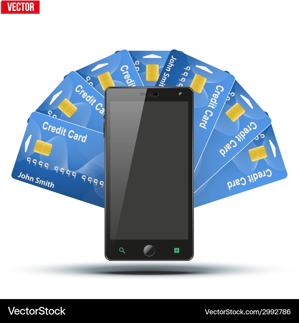Credit card and cell phone Royalty Free Vector Image