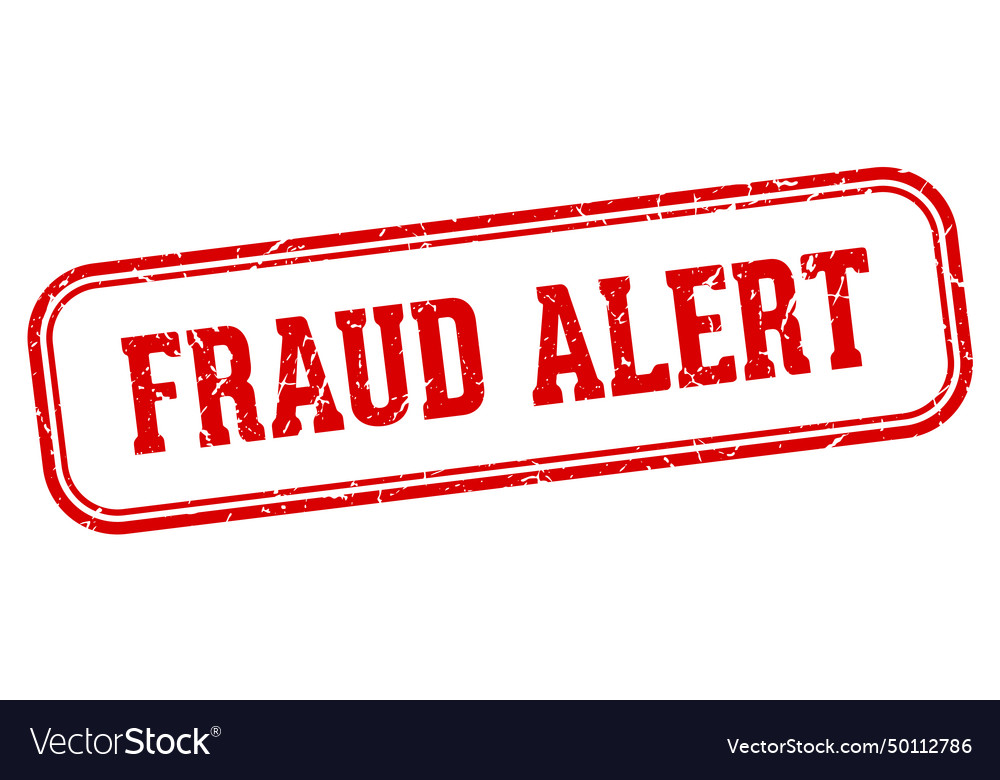 Fraud alert stamp rectangular Royalty Free Vector Image