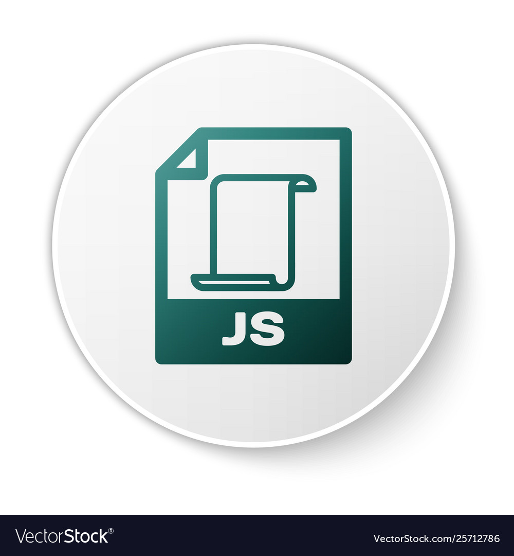 Green js file document icon download js button Vector Image