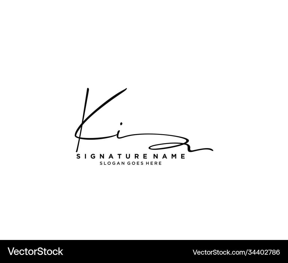 Letter ki signature logo template Royalty Free Vector Image