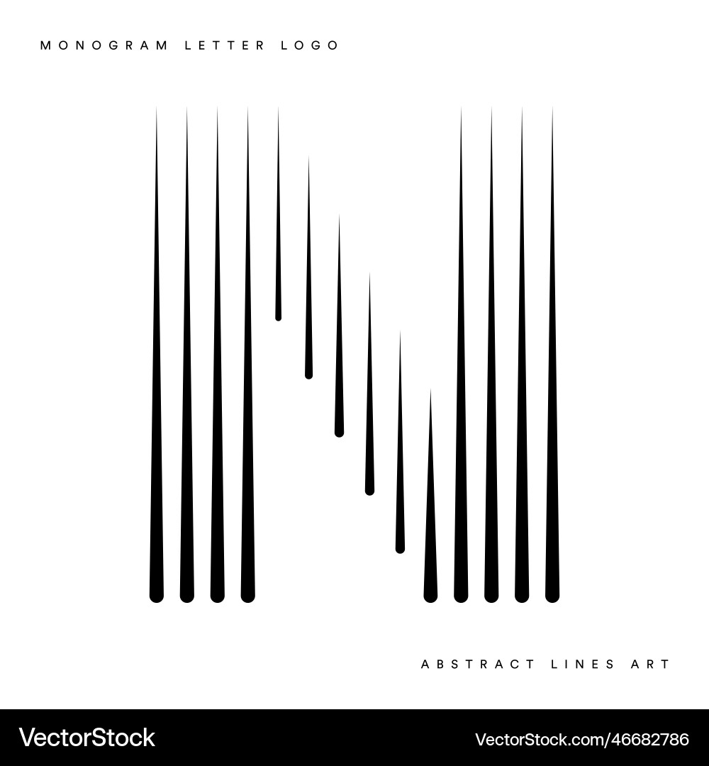Monogram logo letter n lines abstract modern art Vector Image
