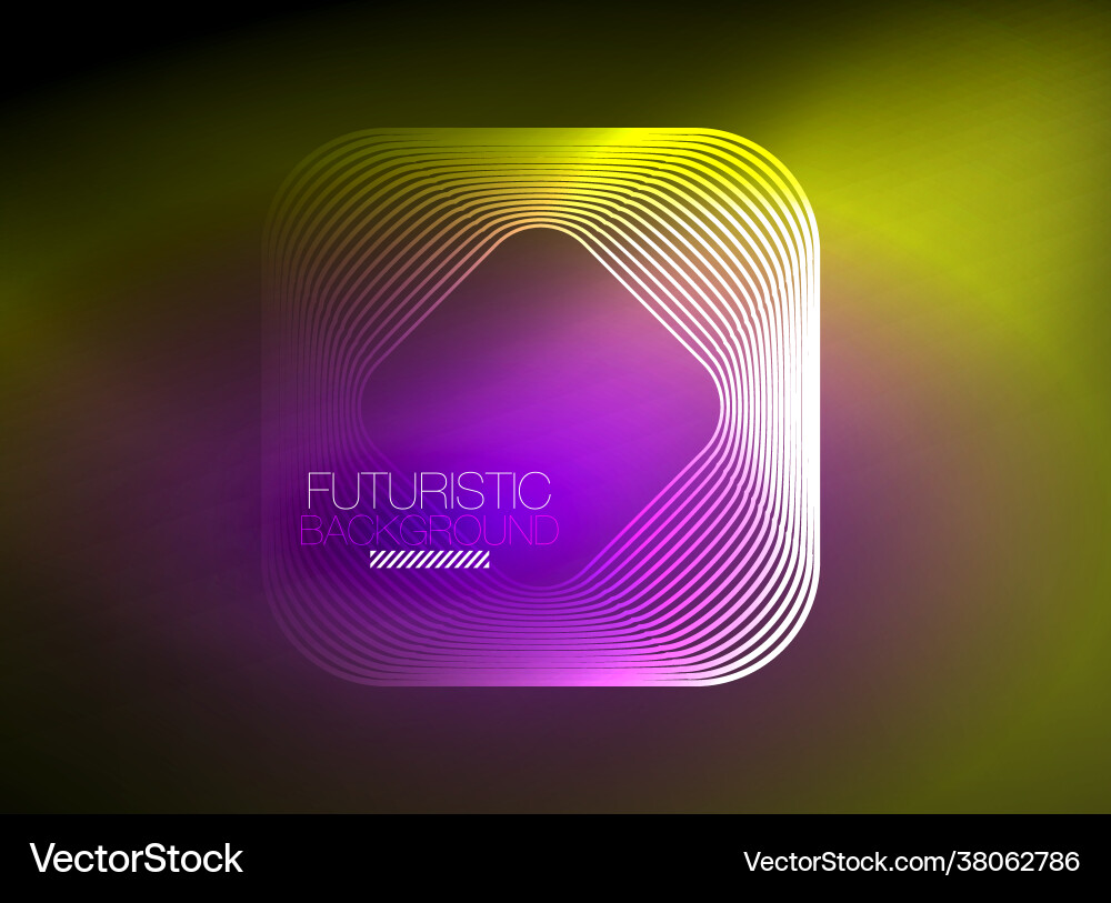 Neon color square shape lines abstract background Vector Image