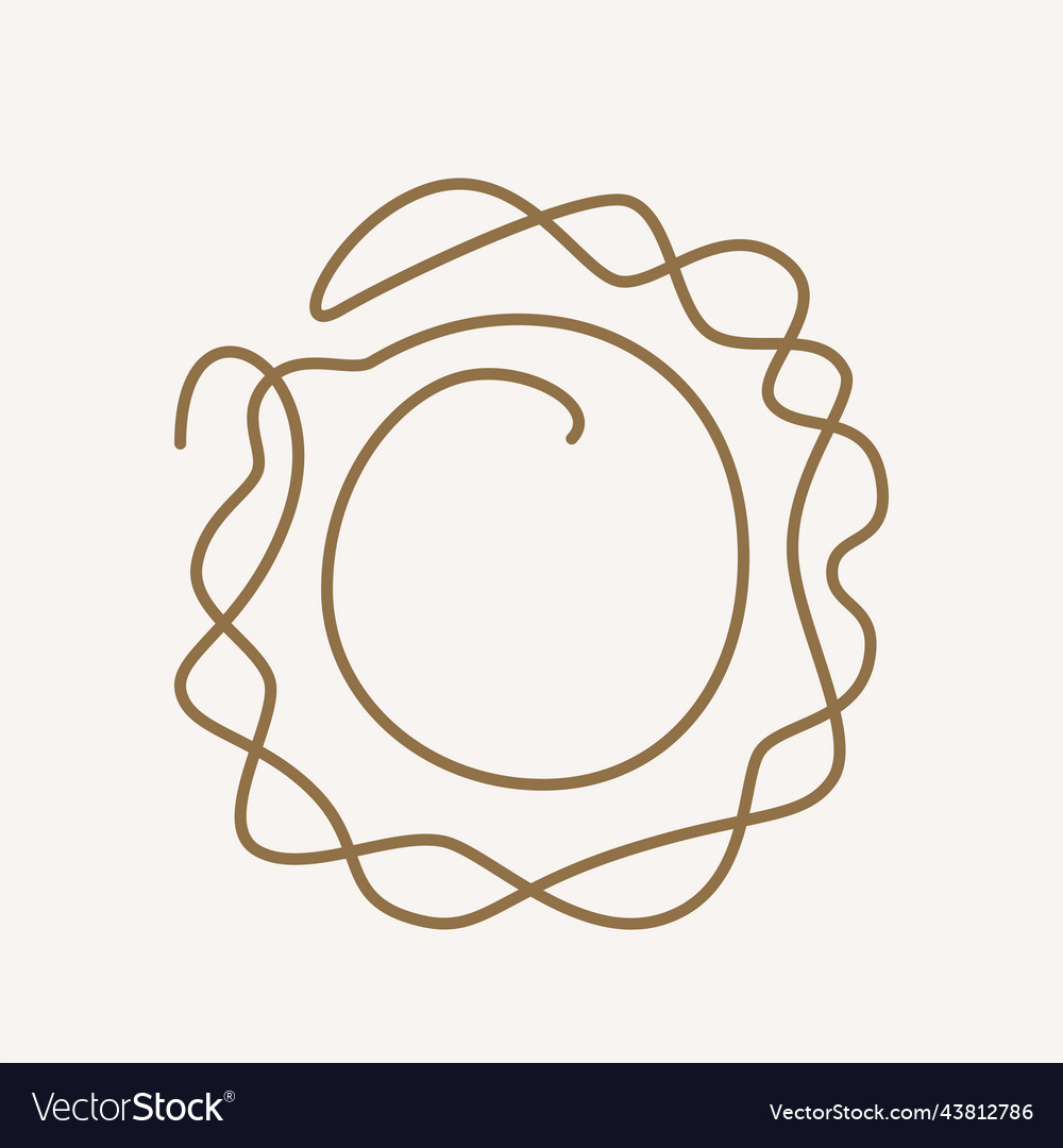 Sun continuous line art one sketch sunny Vector Image