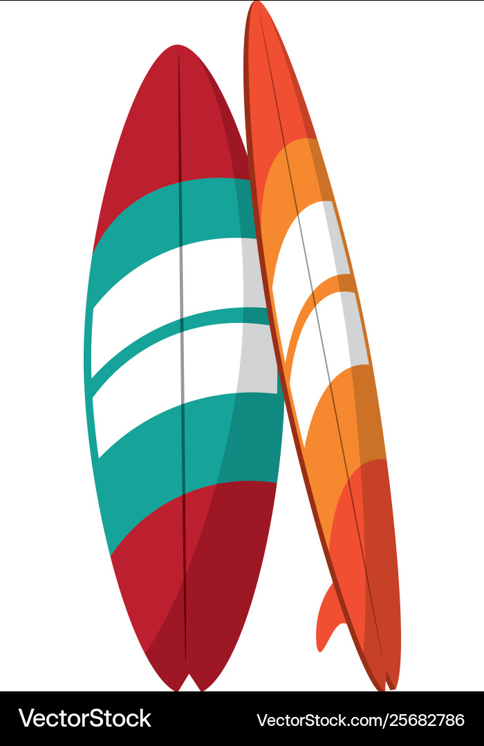 Surf tables summer cartoons isolated Royalty Free Vector