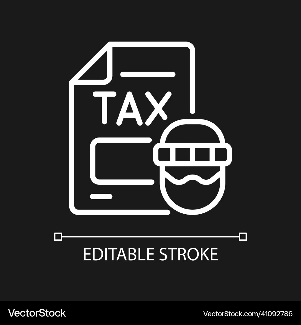 Tax evasion white linear icon for dark theme Vector Image