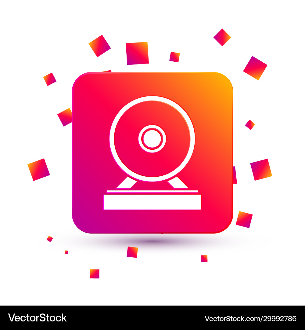 White gong musical percussion instrument circular Vector Image