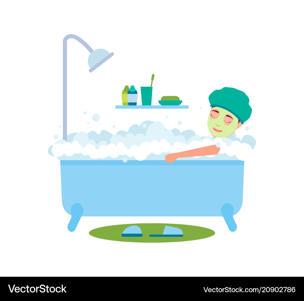 Woman bathing and relaxing Royalty Free Vector Image