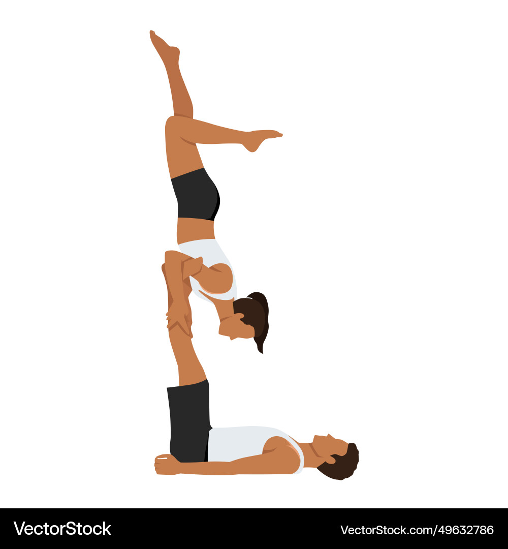 Young couple doing acro yoga concept Royalty Free Vector