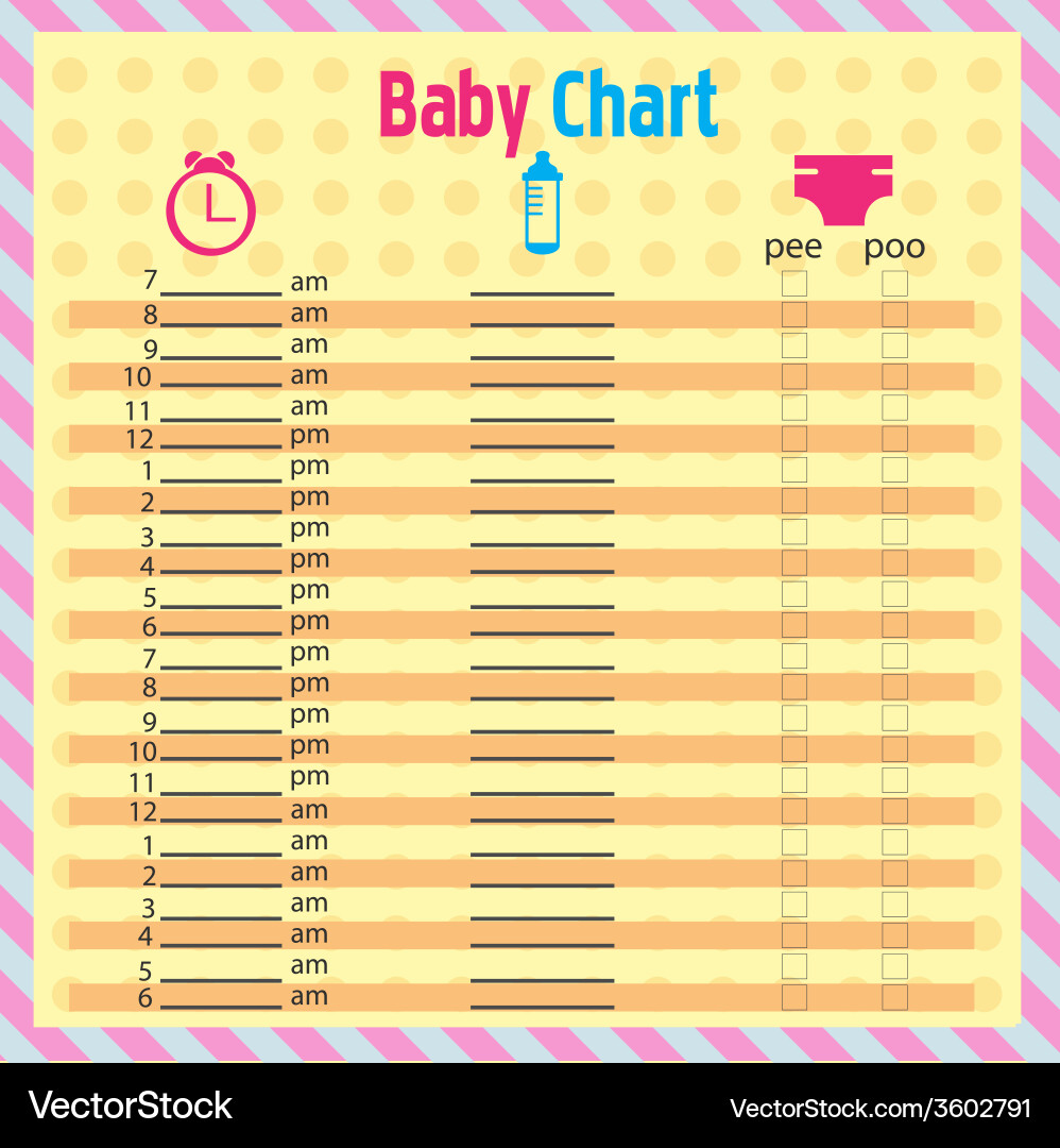 Baby chart for moms - colorful Royalty Free Vector Image