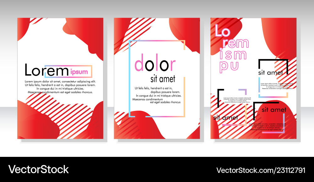 Dynamic style banner design set with fluid Vector Image