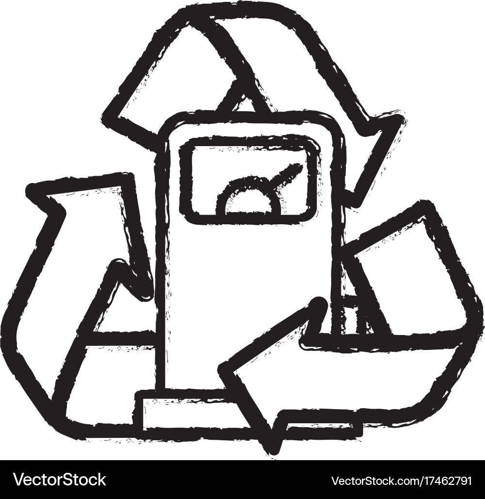Figure gas machine with recycle symbol around Vector Image