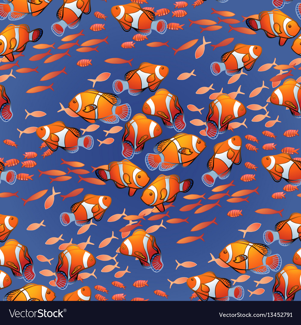 Graphic ocean fish pattern Royalty Free Vector Image