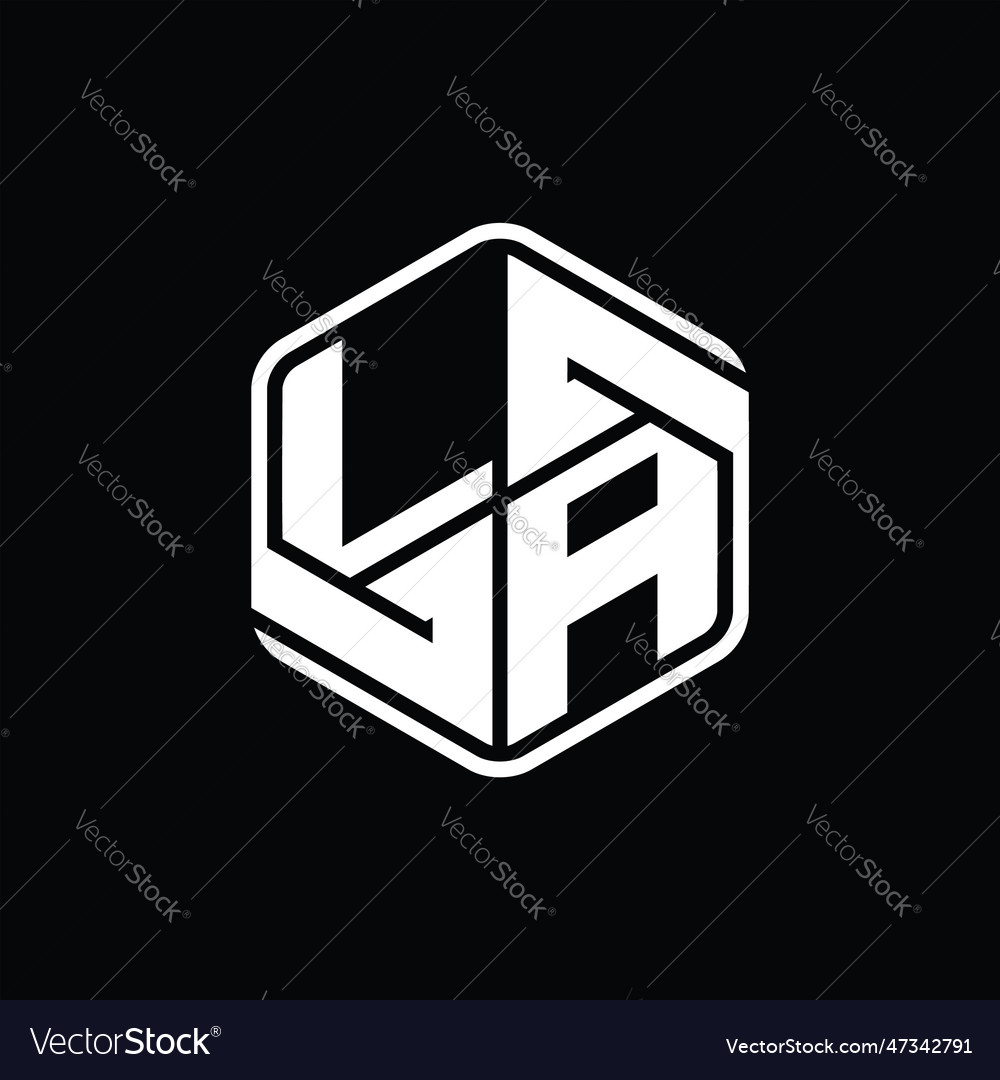 La logo monogram hexagon shape with ornament Vector Image