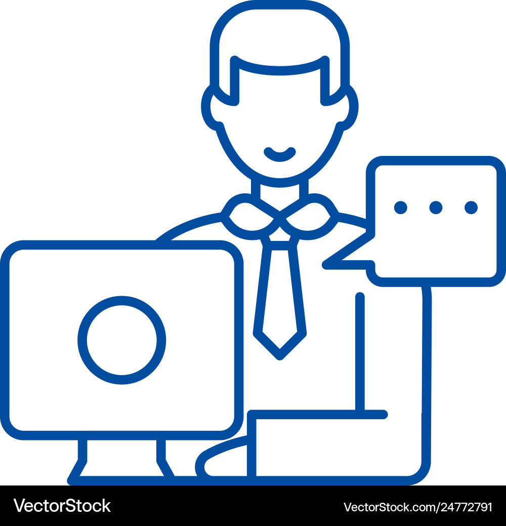 Operational meeting line icon concept Royalty Free Vector
