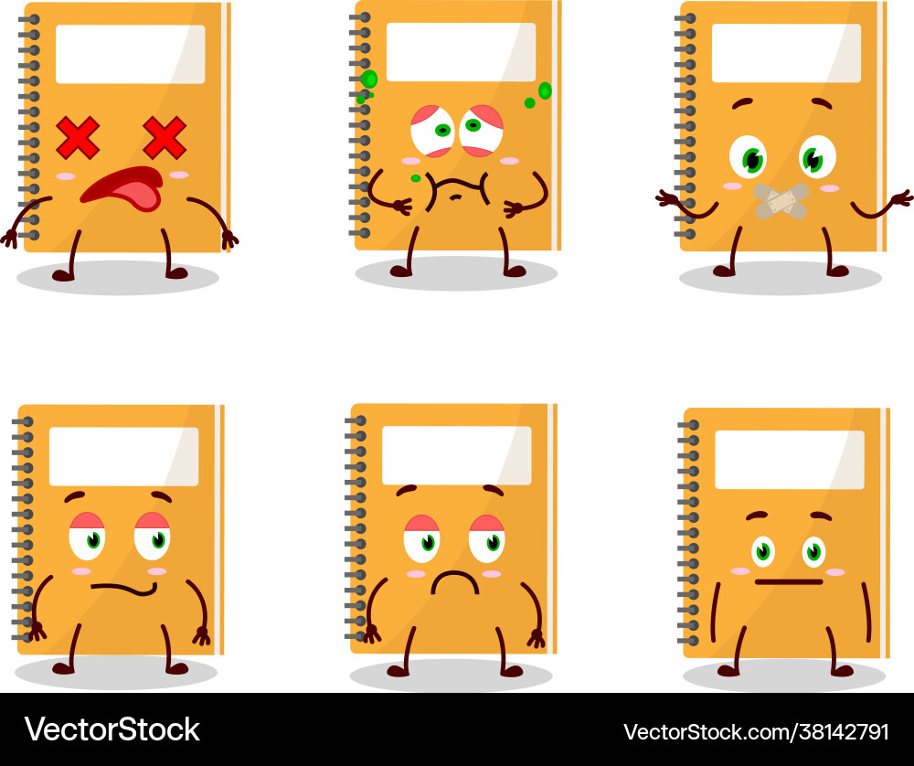 Orange study book cartoon character with nope Vector Image