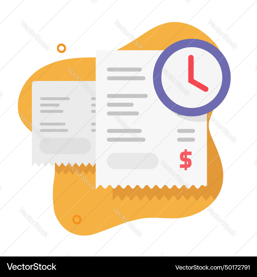 Payment invoice budget history icon flat cartoon Vector Image