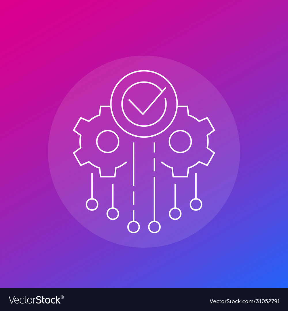 Project complete linear icon Royalty Free Vector Image